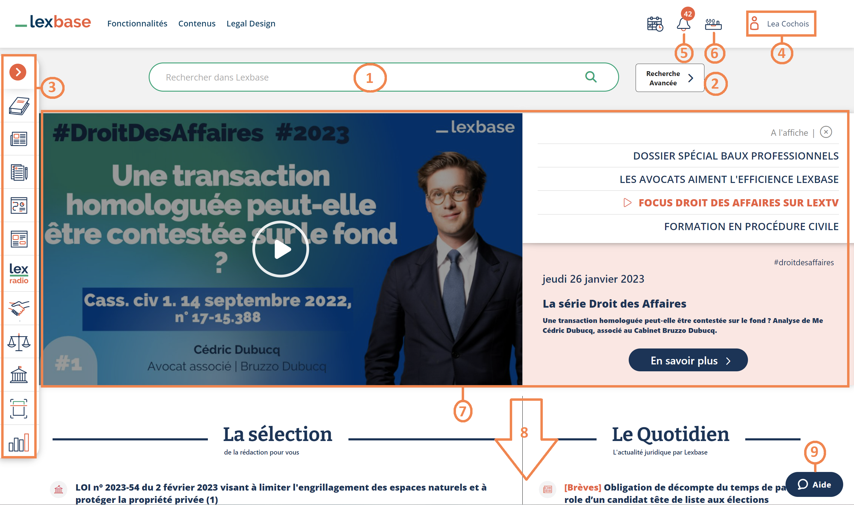 La page d'accueil – Lexbase